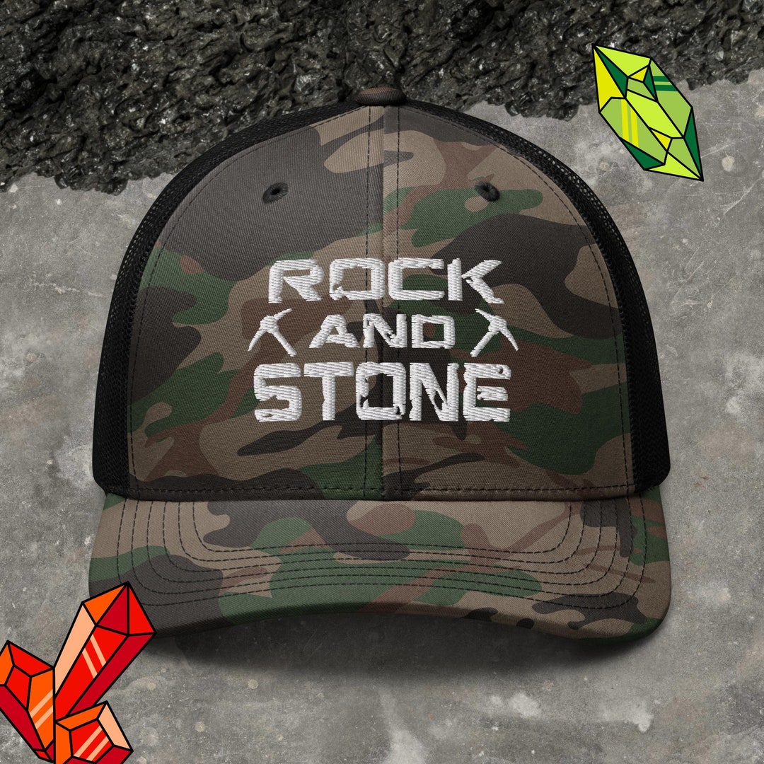 Rock and Stone Embroidered Camouflage Trucker Hat - Etsy