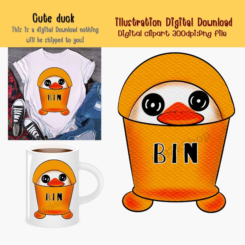 Cute Duck Digital Clipart Png File - Etsy