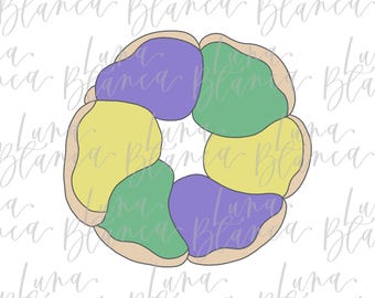 King Cake Oval With I Love You More Than King Cake Hand Lettered Cookie ...