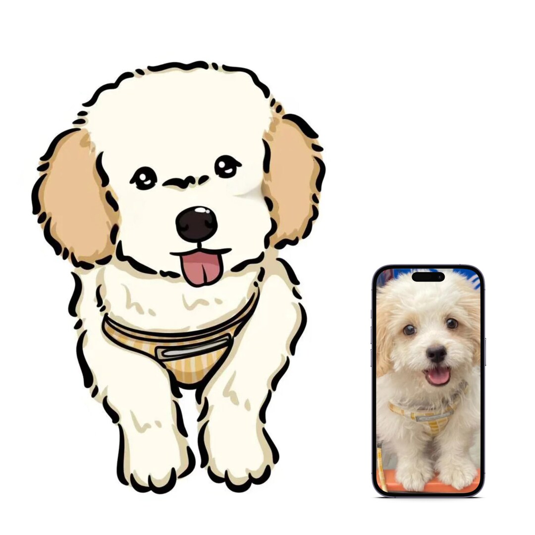 Custom Cartoon Pet Portrait Cartoon Style Custom Gift - Etsy