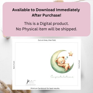 Printable Congratulation Card - Printable Baby Shower Card - Greeting ...