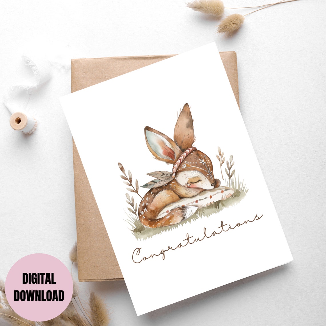 Printable Congratulations Card - Printable Baby Shower Card - Greeting ...