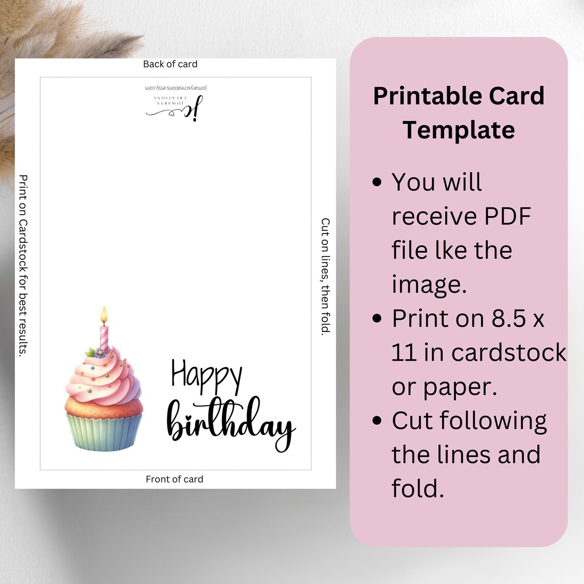 Happy Birthday Card - Printable Happy Birthday Card - Greeting Card ...