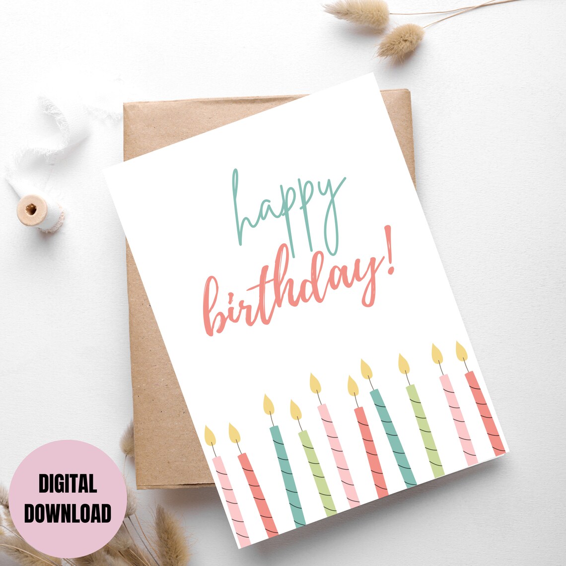 Happy Birthday Card Printable Happy Birthday Card Greeting Card Digital ...