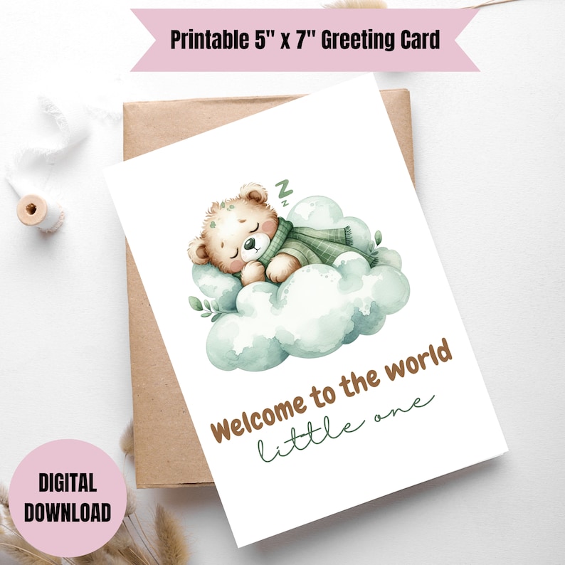 Printable Welcome to the World Little One Card Printable Baby Shower ...