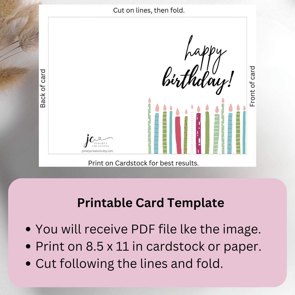 Happy Birthday Card Printable Happy Birthday Card Greeting Card Digital ...