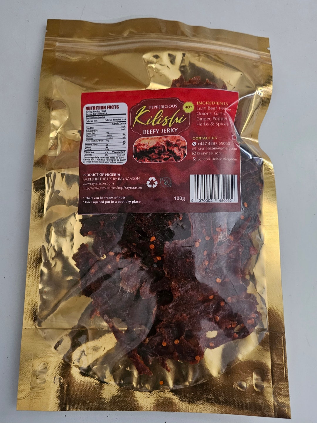 Kilishi Peppericious Beef Jerky /less Fats and Carbs / Halal - Etsy UK