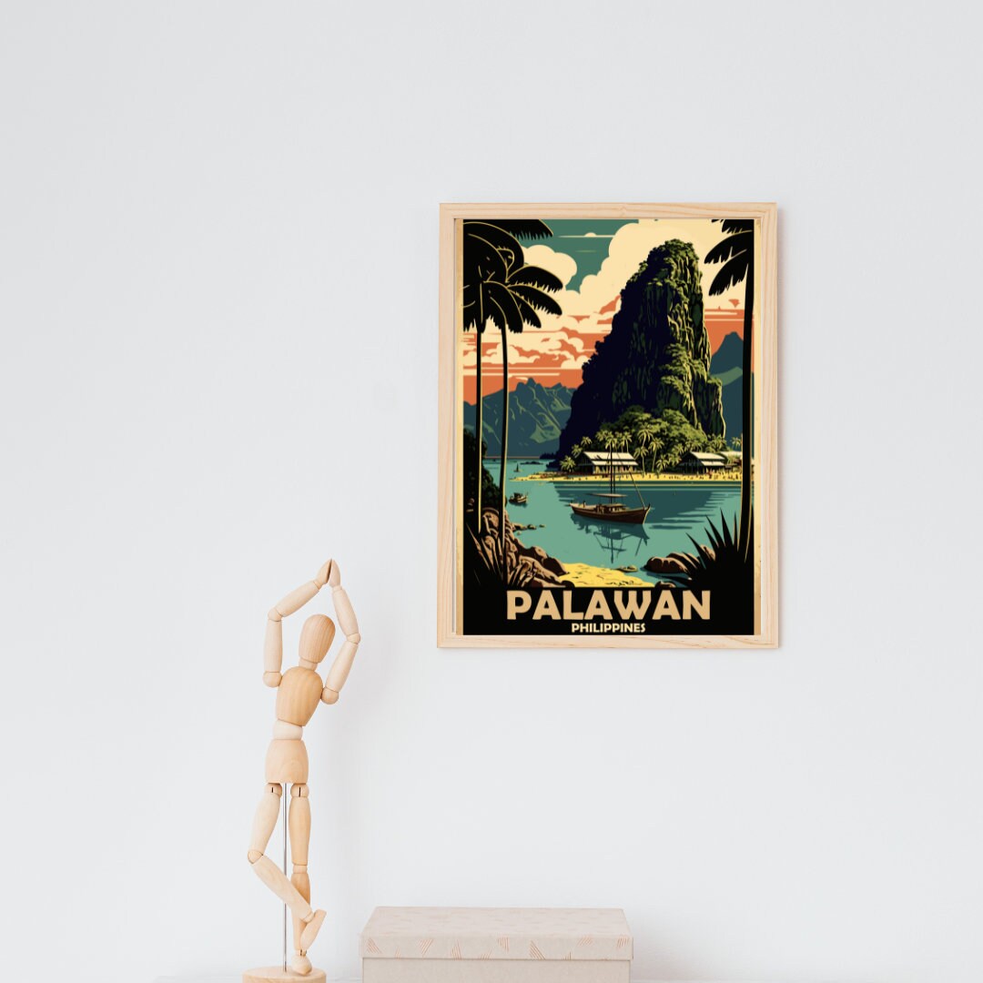 Retro Print Palawan Beach | Midcentury Poster Philippines | Digital ...