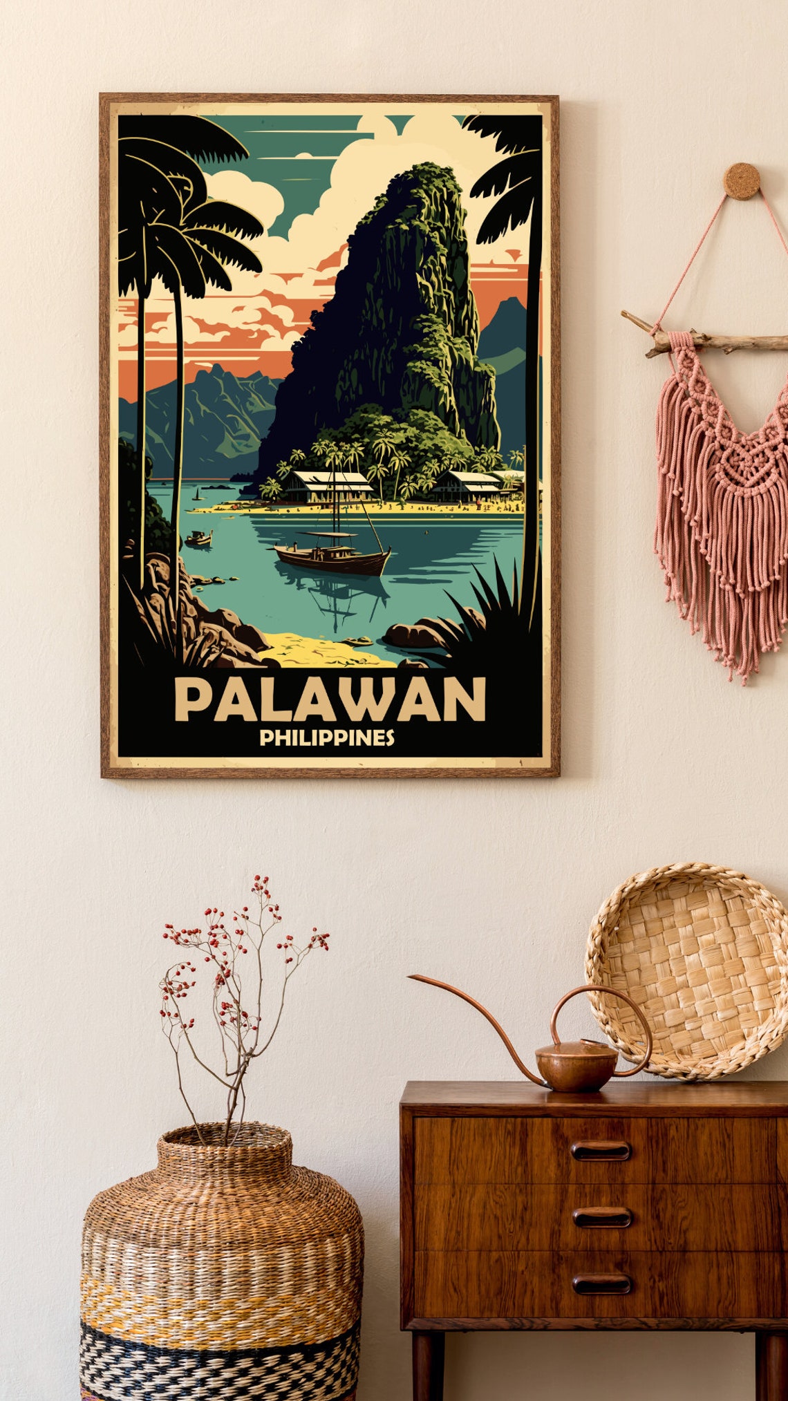 Retro Print Palawan Beach | Midcentury Poster Philippines | Digital ...