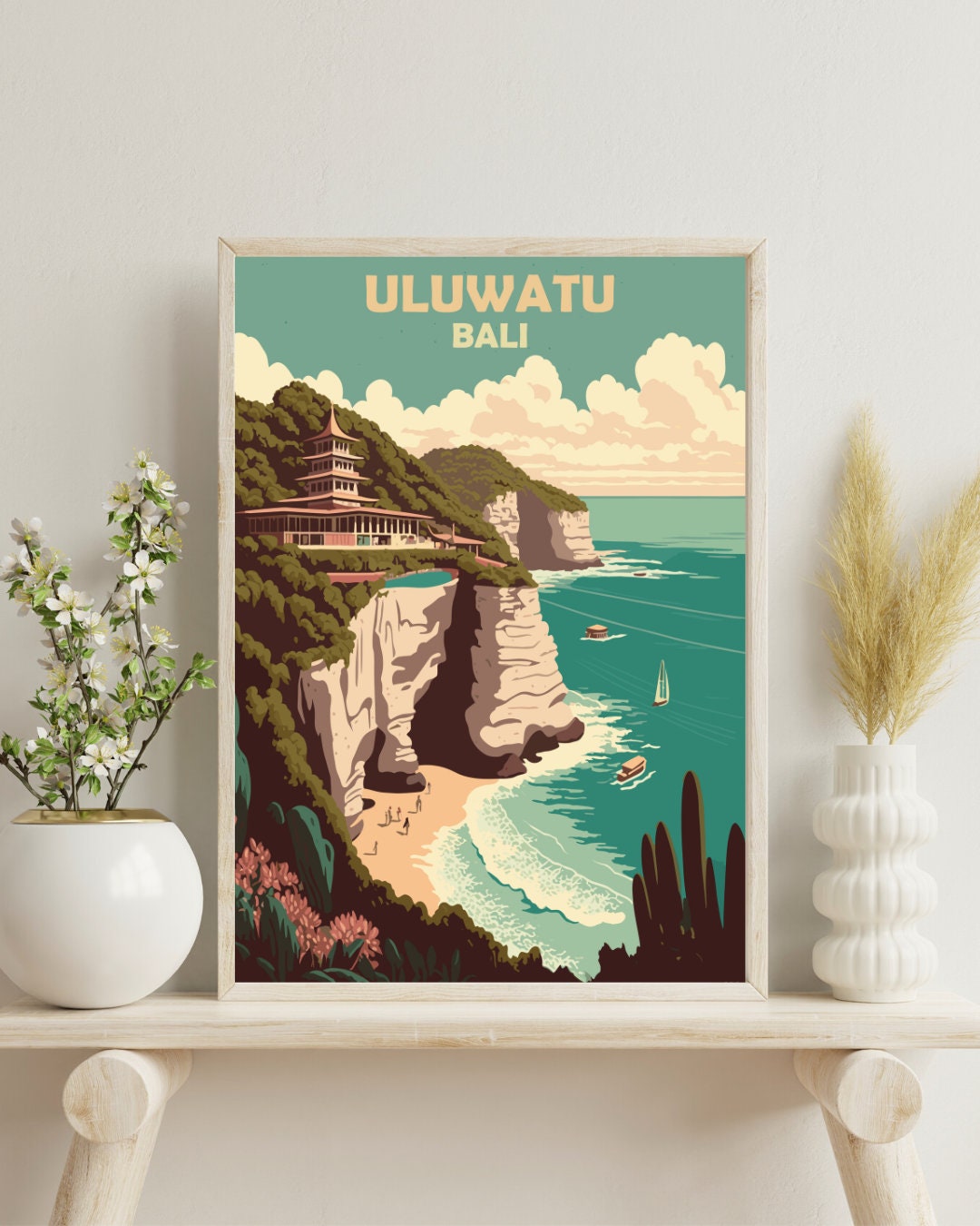 Retro Print Bali | Midcentury Poster Uluwatu | Digital and Physical ...