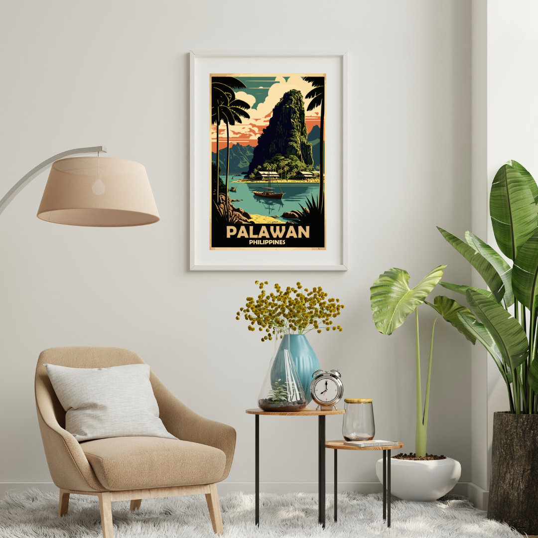 Retro Print Palawan Beach | Midcentury Poster Philippines | Digital ...