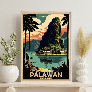 Retro Print Palawan Beach | Midcentury Poster Philippines | Digital ...