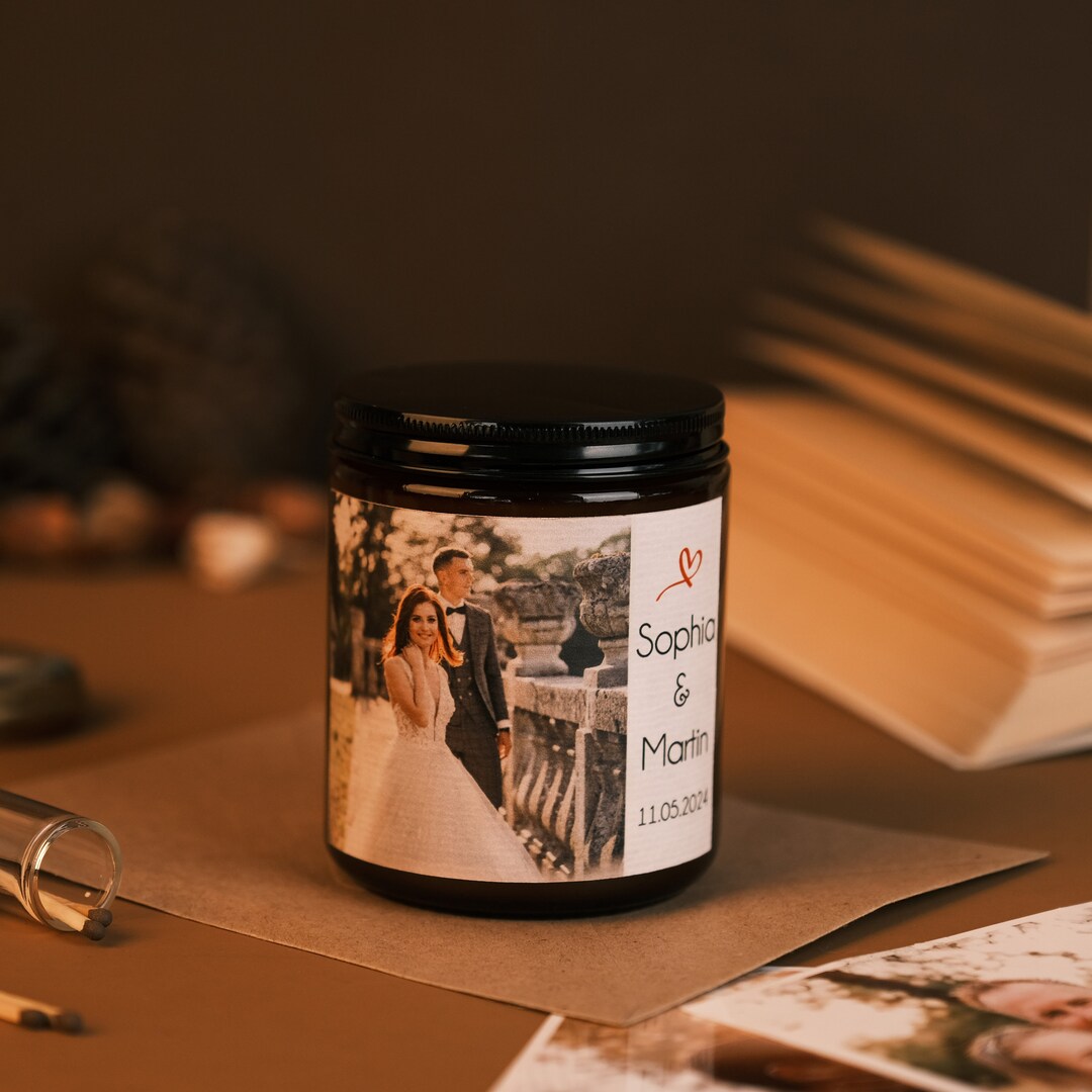 Personalized Wedding Gift, Custom Photo Label, Gift for Anniversary ...