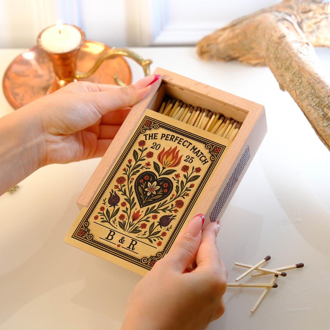 Custom Wooden Matchbox – Personalized Valentines Gift Large Matchbox ...