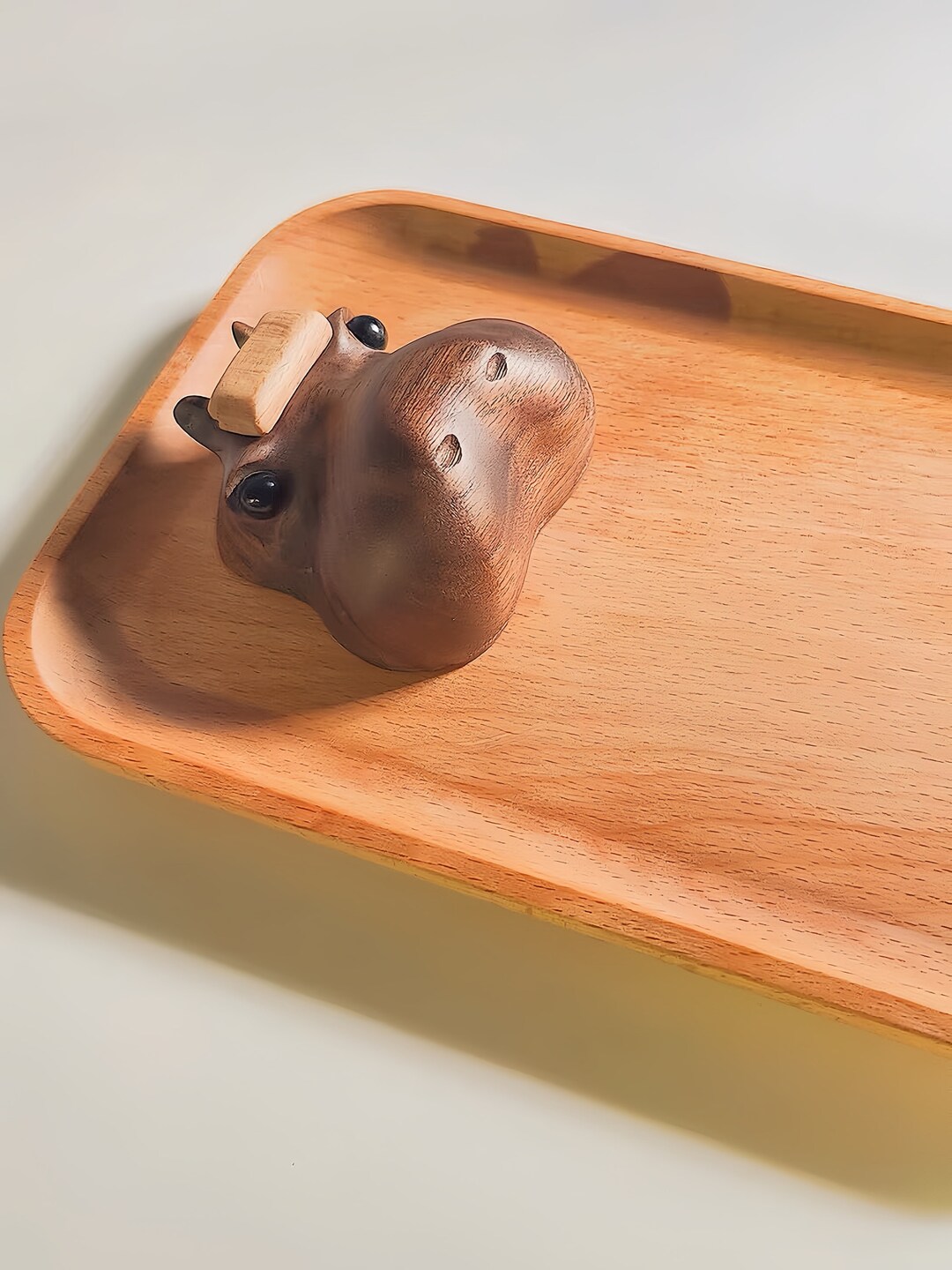 Handmade Wooden Hippo Plate Natural Rustic Wood Tableware - Etsy