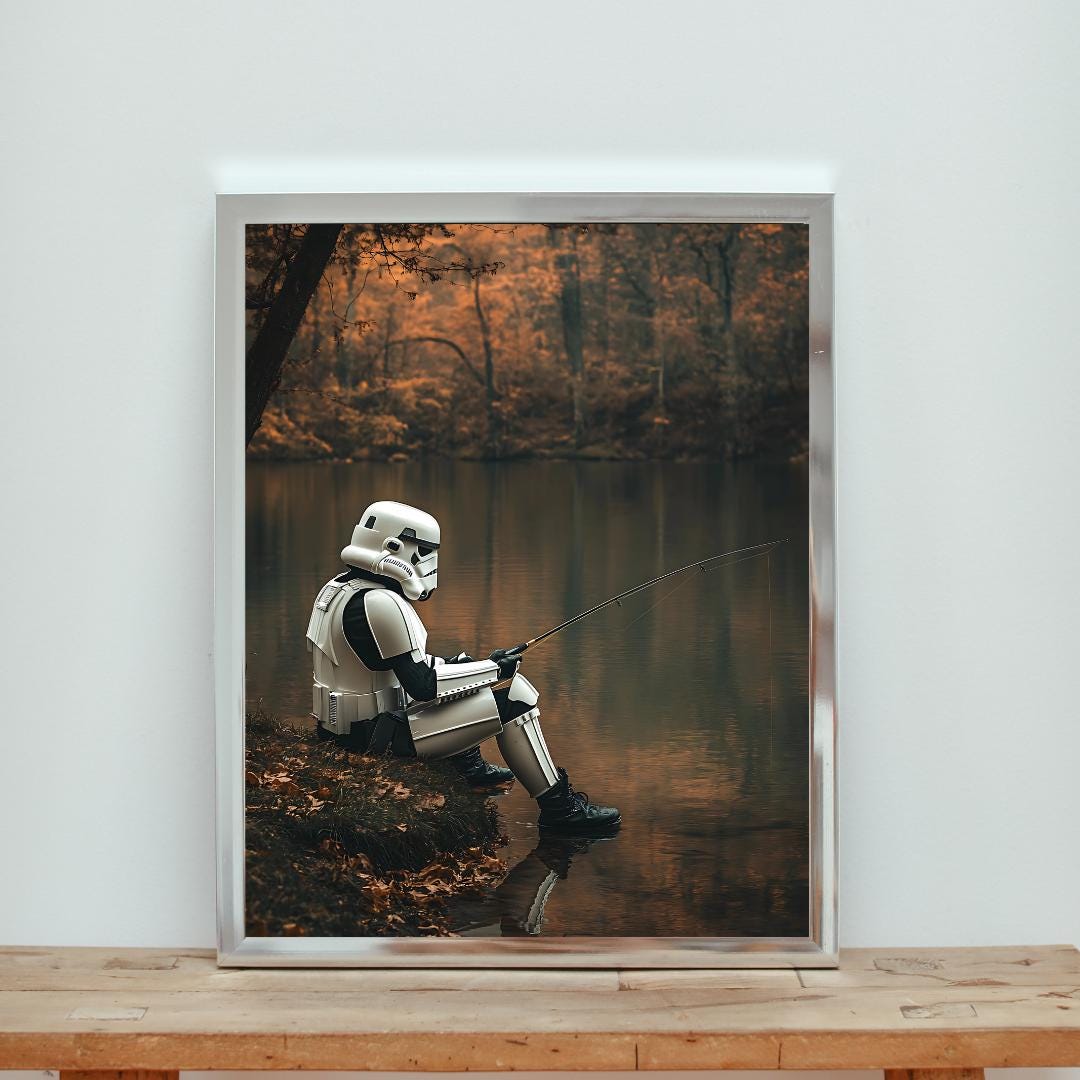 Stormtrooper Fishing Print: Funny Star Wars Wall Art (digital Download ...