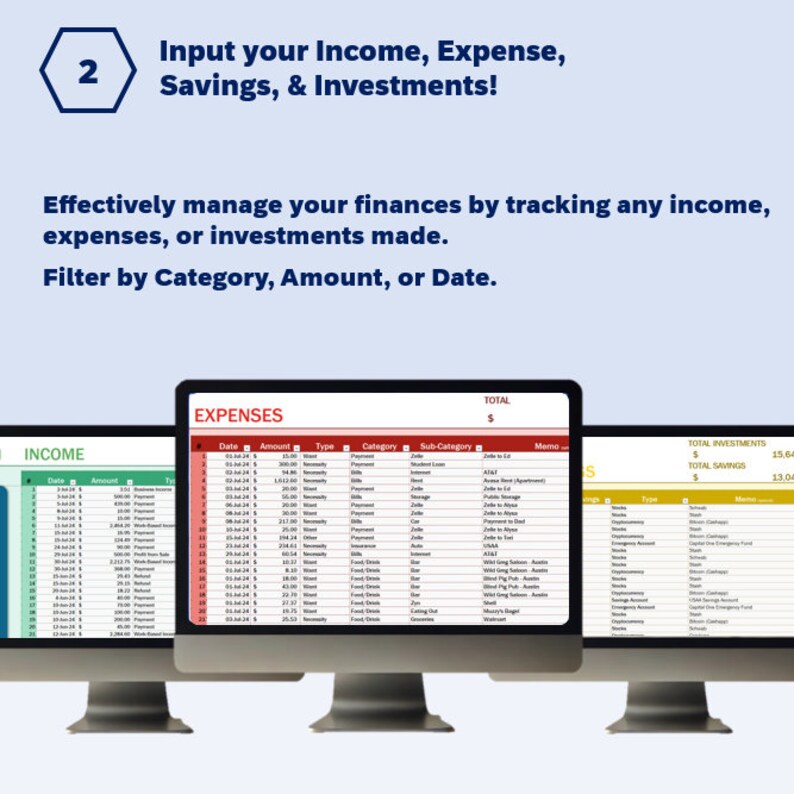 Simple Excel Budget Dashboard | Expense, Income, Savings, & Investment ...