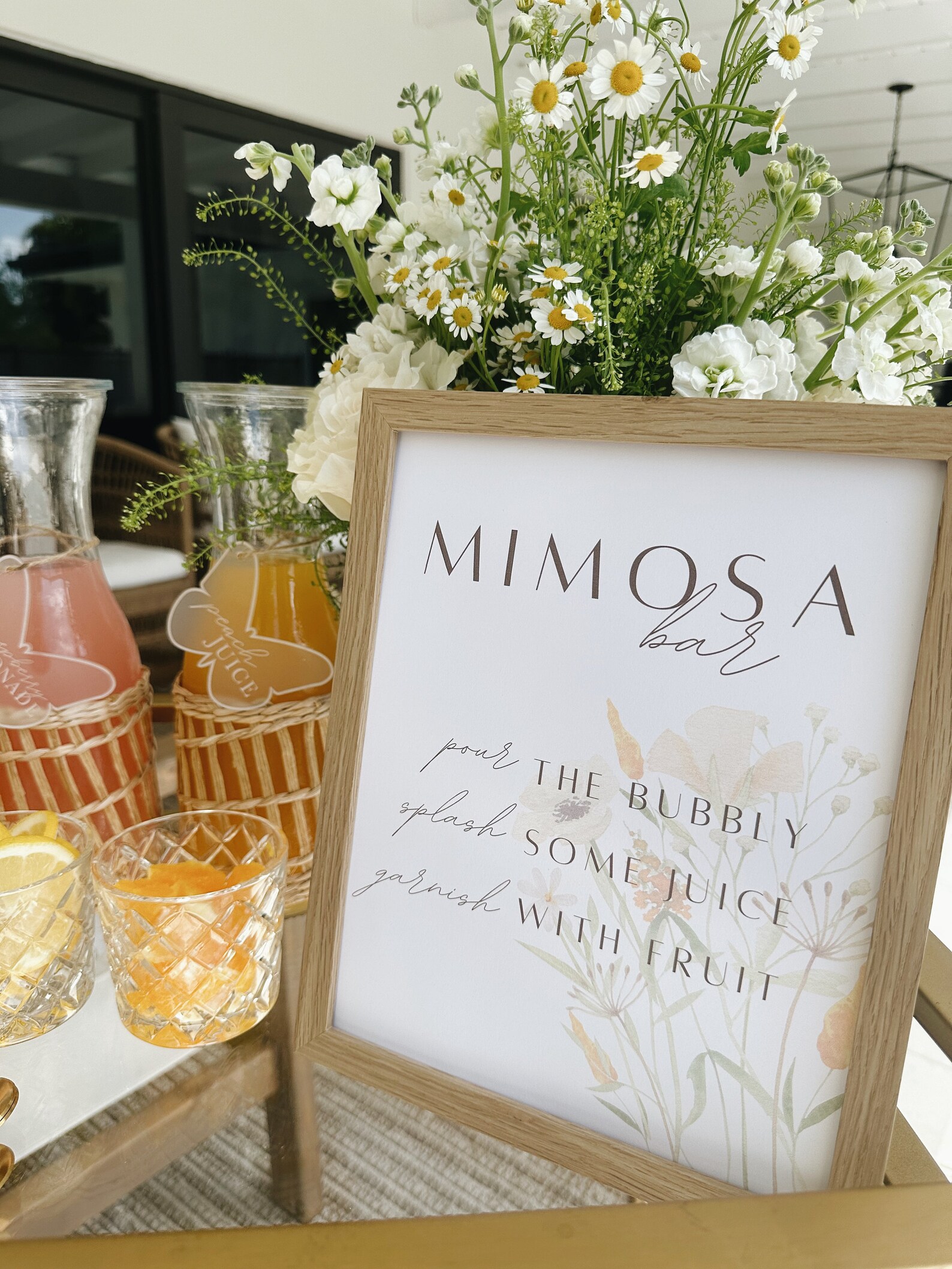 Printable Blue Garden Mimosa Bar Sign, Floral Bridal Shower Sign ...
