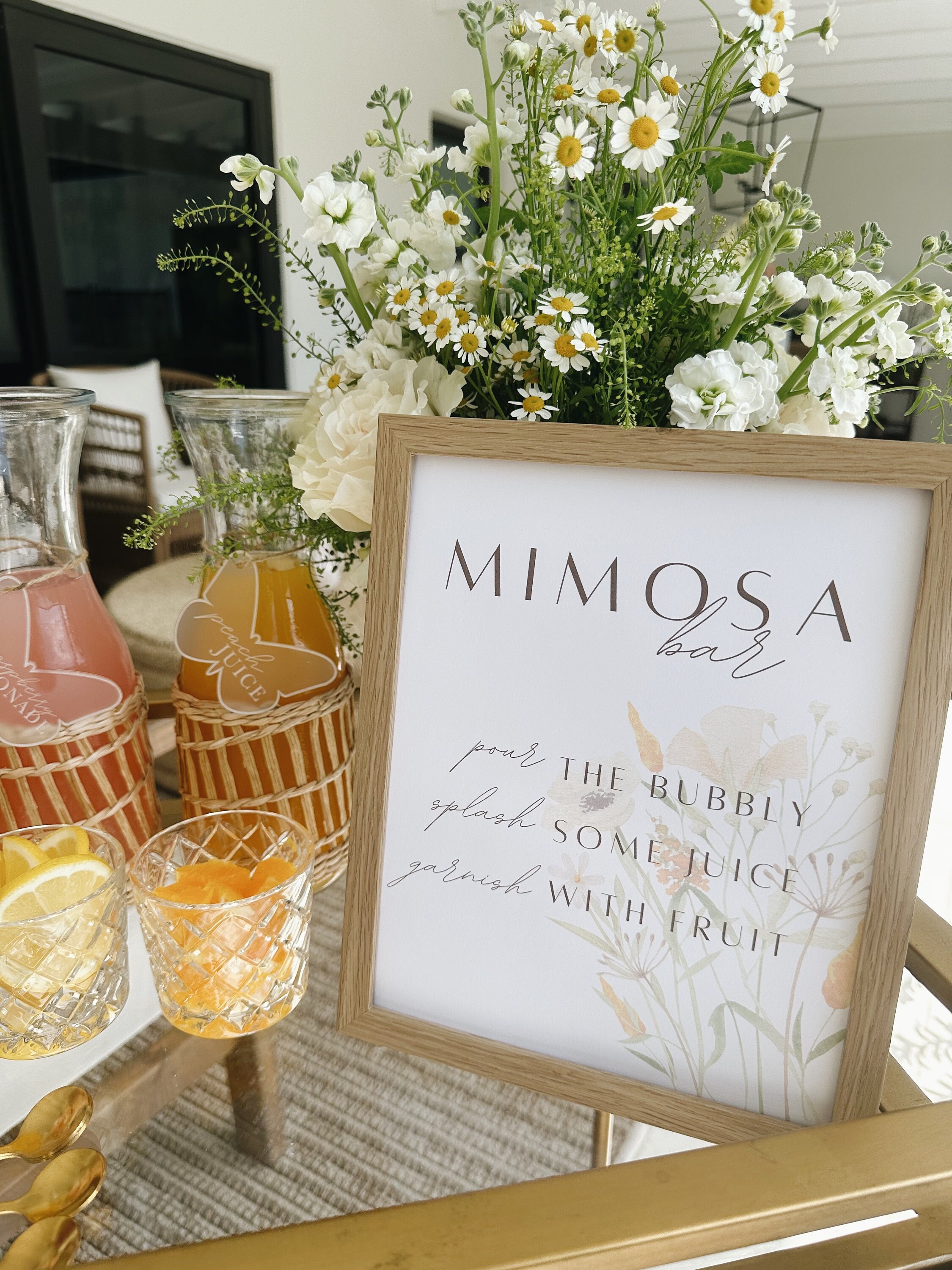Printable Blue Garden Mimosa Bar Sign, Floral Bridal Shower Sign ...