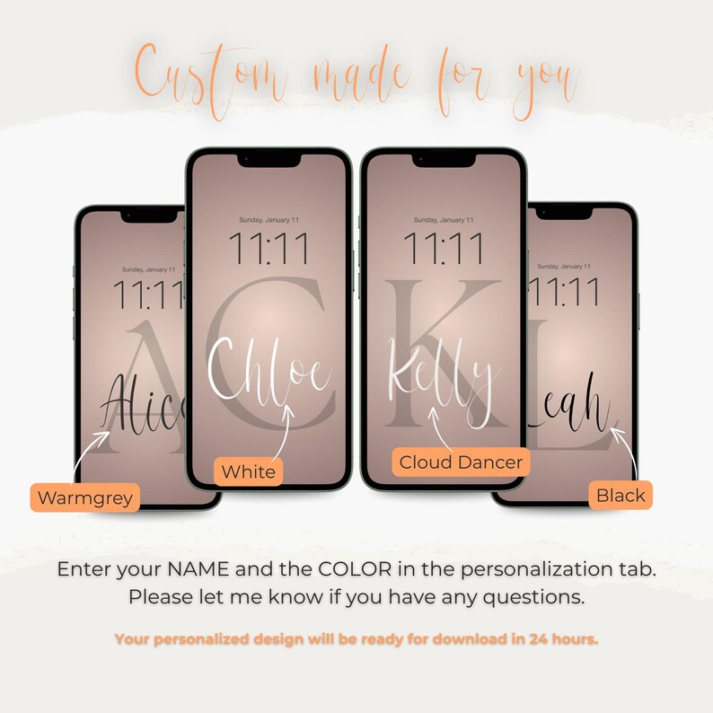 Phone Wallpaper / Custom Phone Background / Personalized / Beige ...