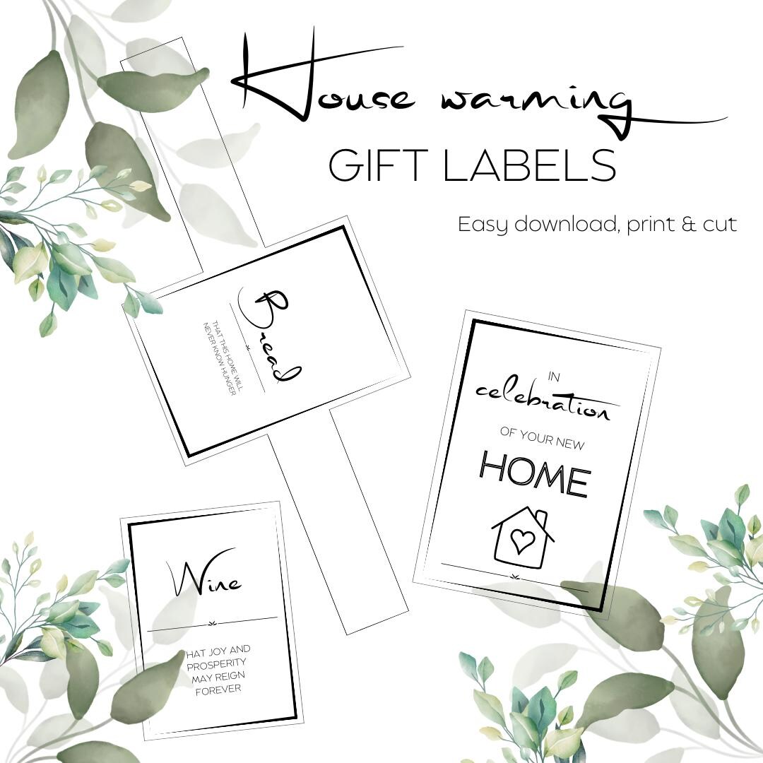 Modern Printable New Home Labels Template, Housewarming Gift Basket ...