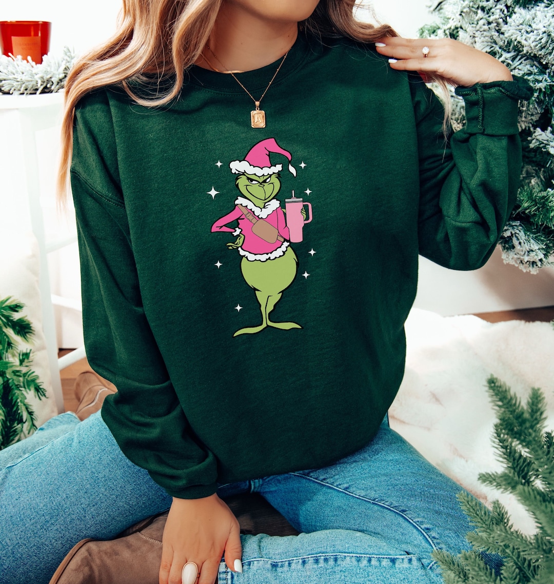 Basic Grinch Sweater Tumbler Cup Shirt Boujee Grinch Funny - Etsy