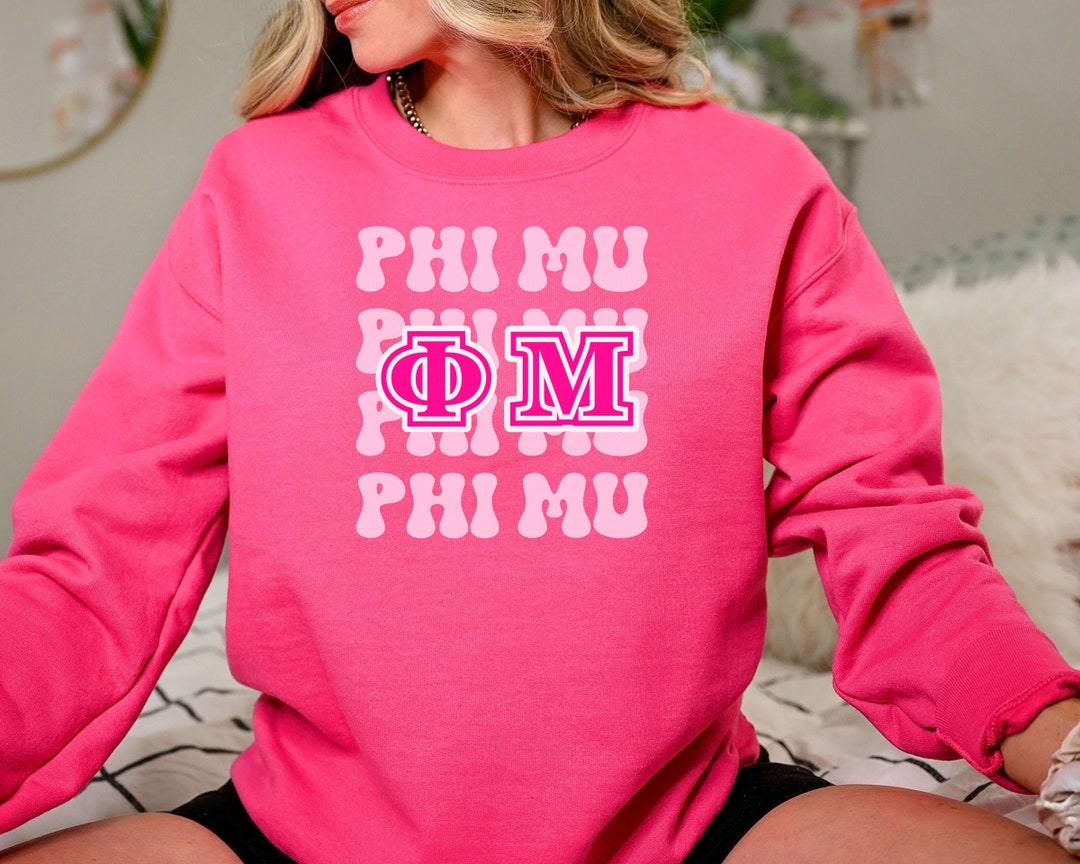Phi Mu Sorority Sweatshirt, Greek Letters Sorority Sweatshirt, Big ...
