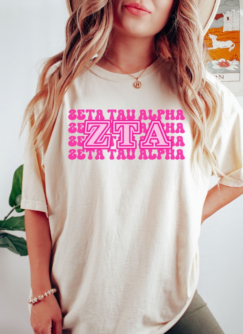 Zeta Tau Alpha Sorority Shirt Greek Letters Sorority Shirt - Etsy