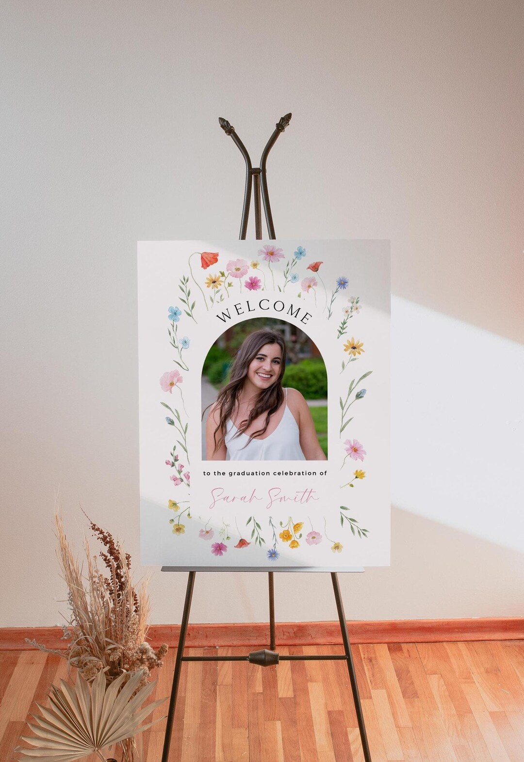 Wildflower Graduation Welcome Sign: Photo Entrance Poster (canva ...