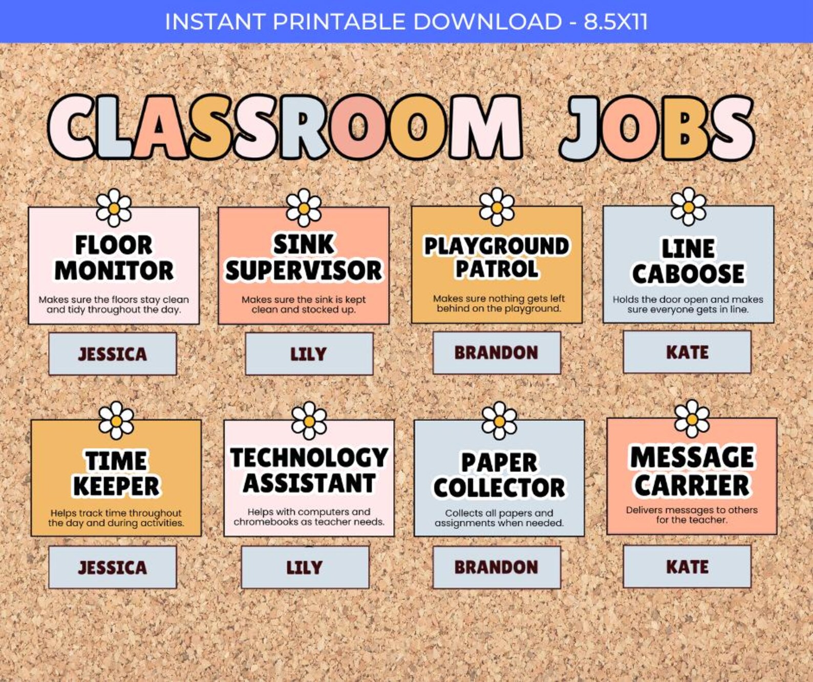 Classroom Jobs Printable | Editable Classroom Job Cards | Teacher ...