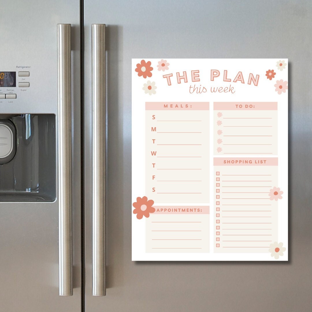 Weekly Plan Schedule Grocery List Planner // Home Organization ...