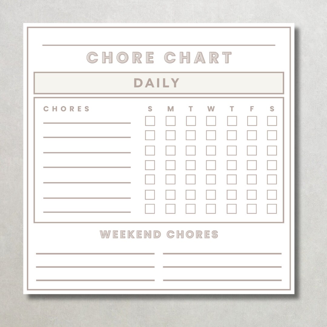 Chore Chart // Home Organization // Neutral Boy and Girl // Kid's ...