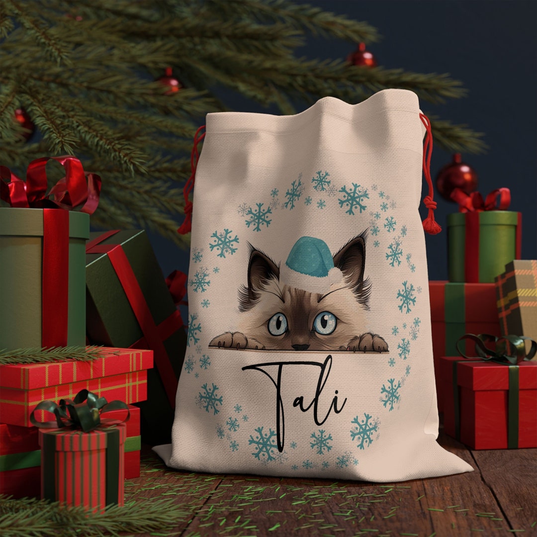 Personalized Ragdoll Cat Santa Sack,christmas Gift Bag for Cat,custom ...