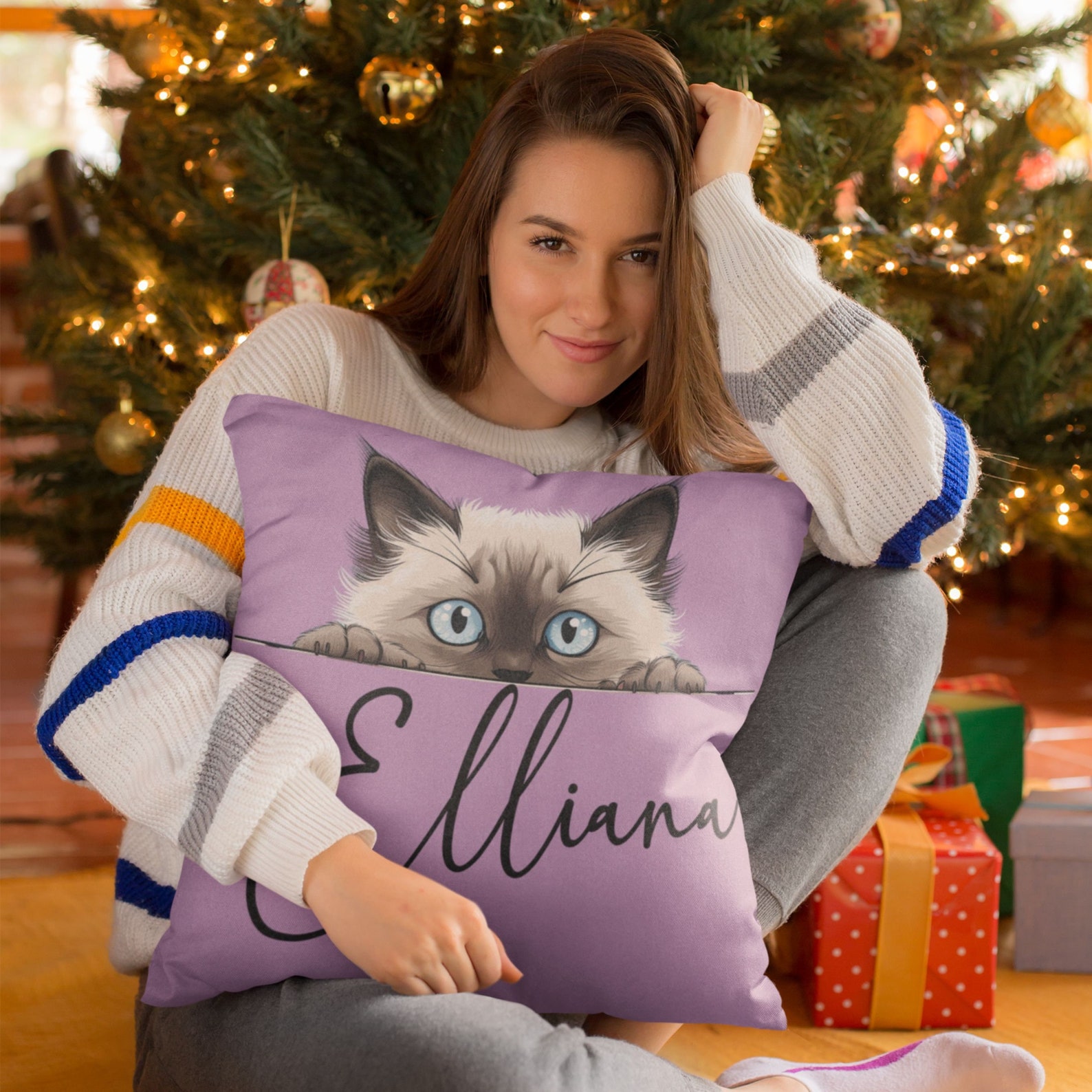 Custom Ragdoll Cat Pillow Personalized Cat Mom Pillow Custom Etsy