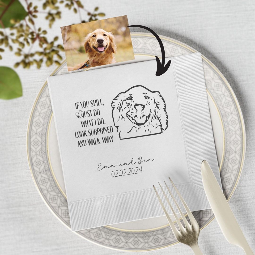 Custom Pet Wedding Napkin From Photo,custom Pet Cocktail Napkin ...