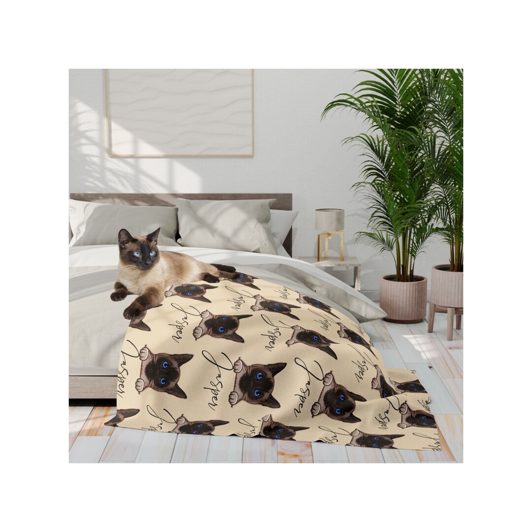 Personalized Siamese Cat Blanket,custom Cat Plush,cat Name Blanket ...