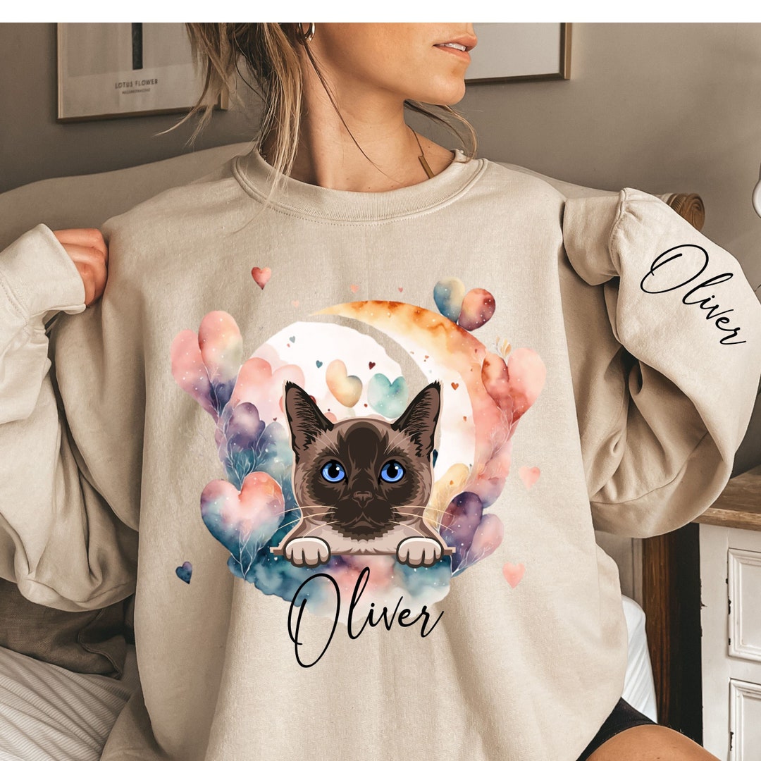 Personalized Siamese Cat Valentine's Day Shirt,custom Pocket Sleeve Cat ...