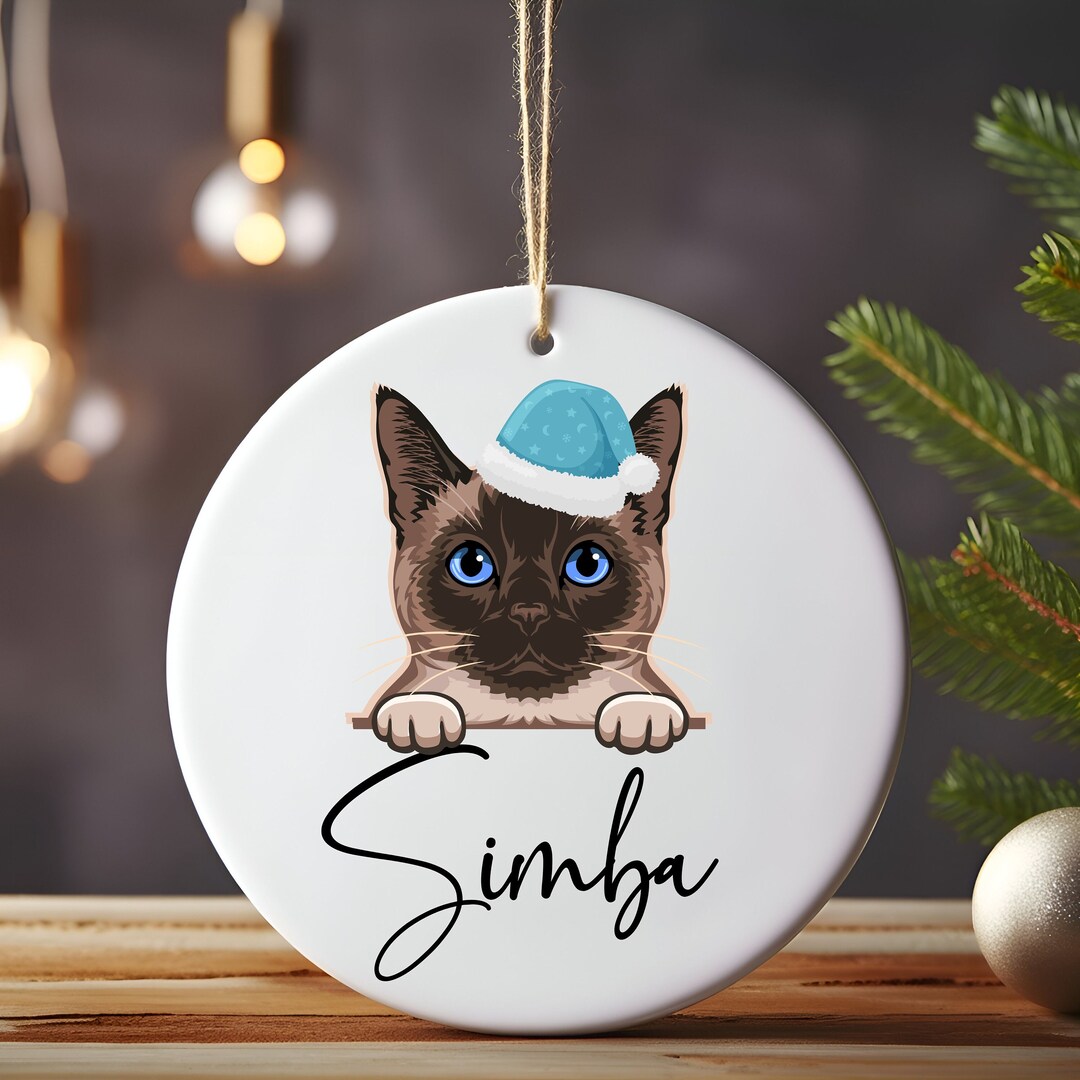 Personalized Siamese Cat Ornament,custom Siamese Ornament, Christmas ...