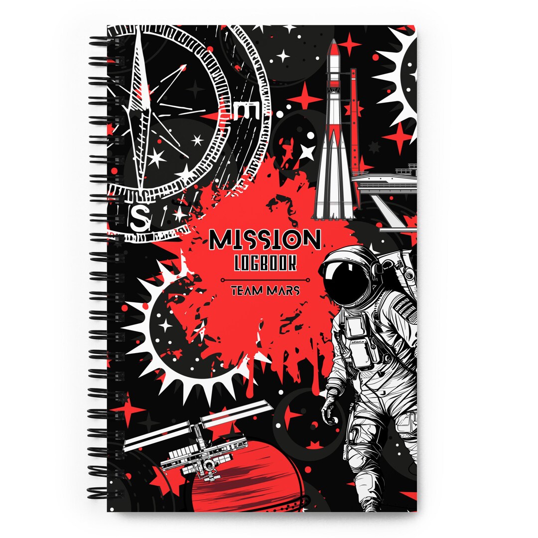 Space Spiral Notebook Logbook Diary Mars Mission Logbook Gift for Space ...