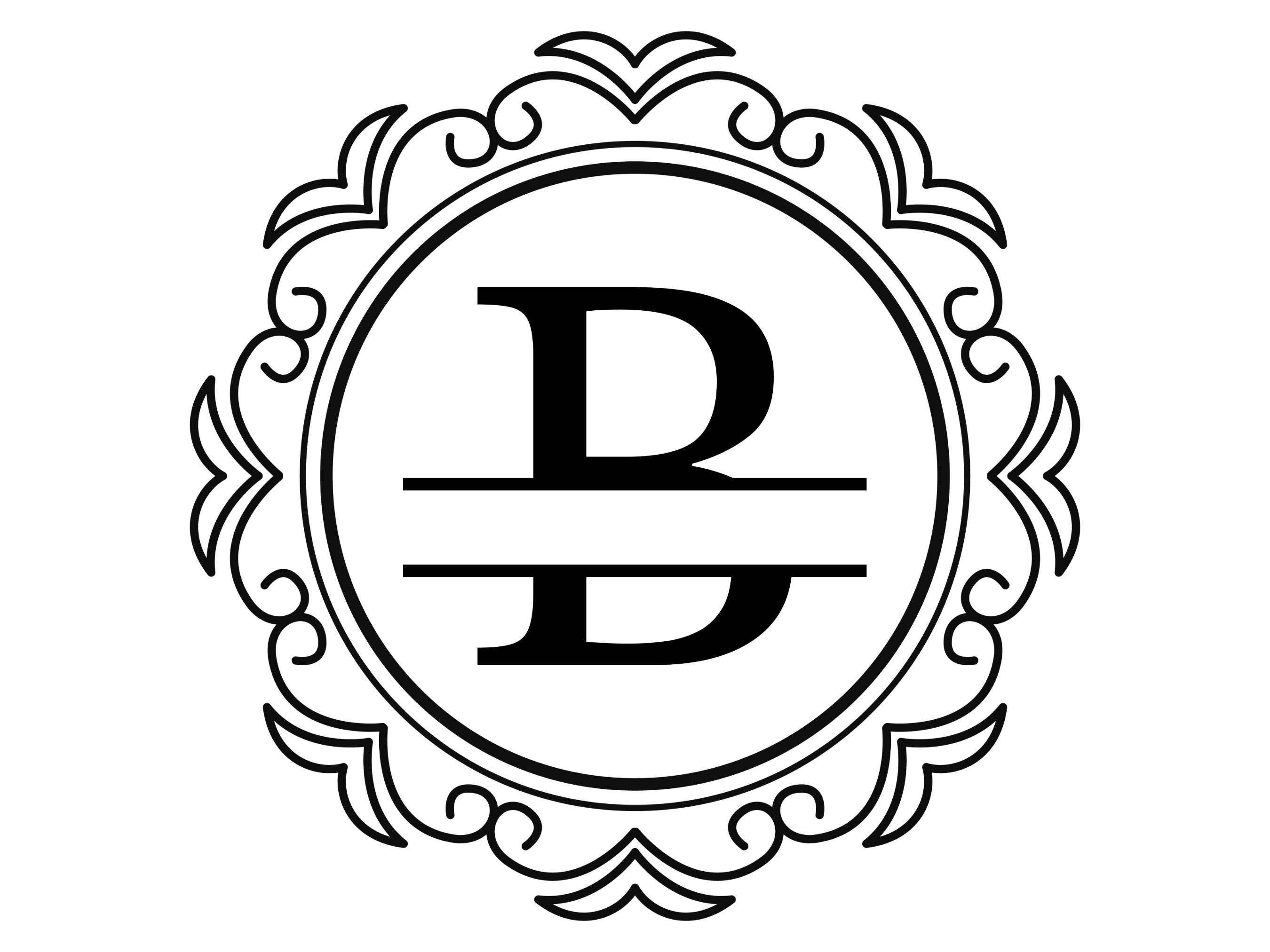 Split Monogram Alphabet Frame File Bundle Svg Dxf Png Eps Pdf - Etsy