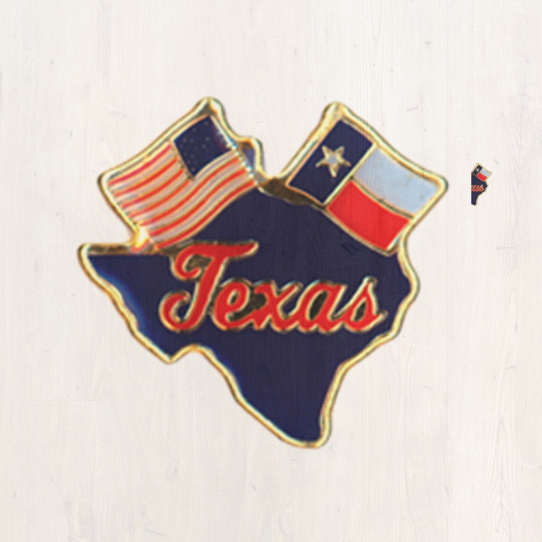 TX Shaped Map With US and TX Flag Lapel Pin - Etsy