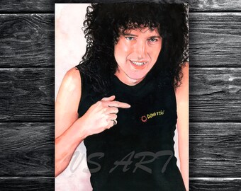 Printable Art Watercolor Painting Instant Download Art Brian May - Etsy