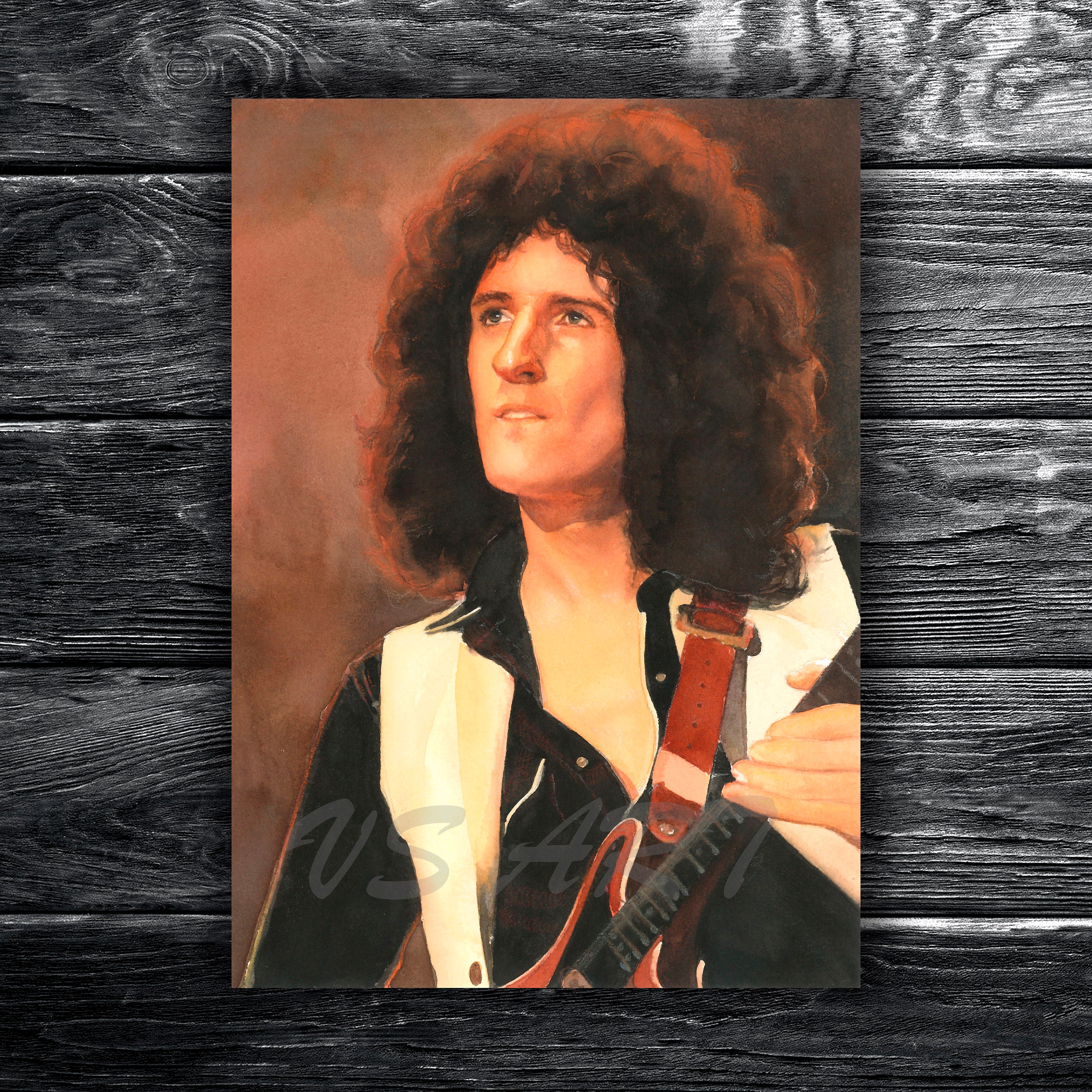 Printable Art Watercolor Painting Instant Download Art Brian May - Etsy