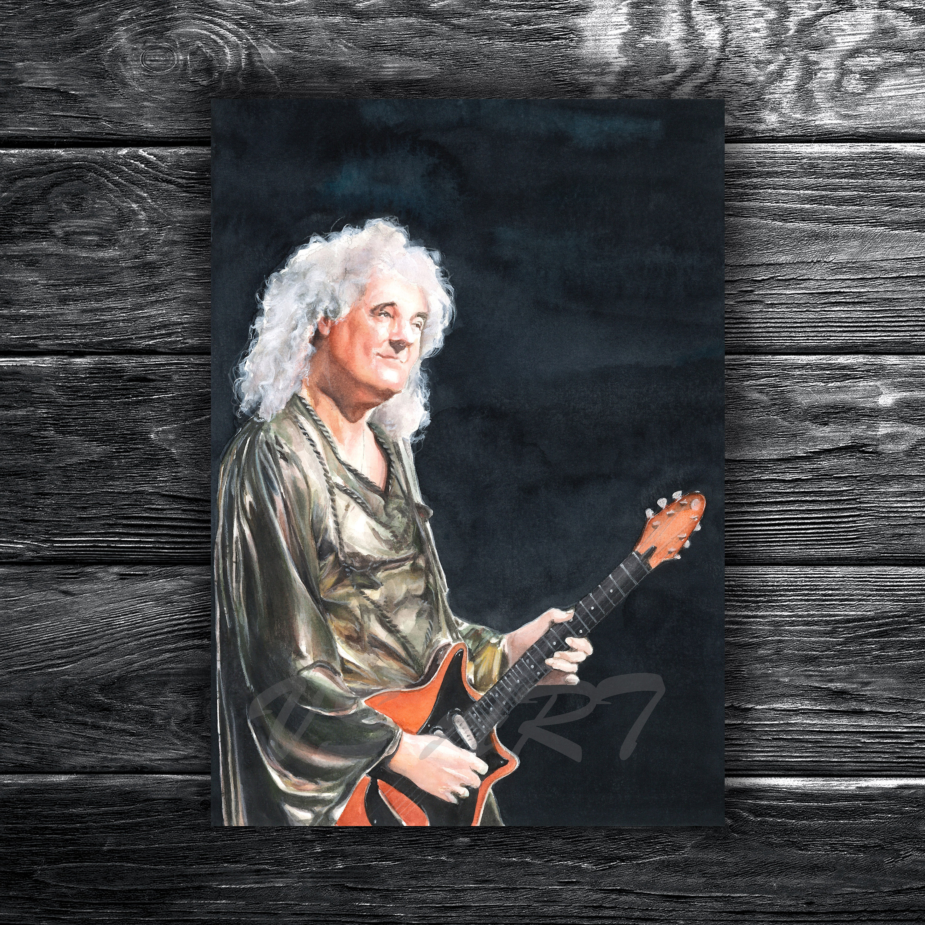 Printable Art Watercolor Painting Instant Download Art Brian May - Etsy