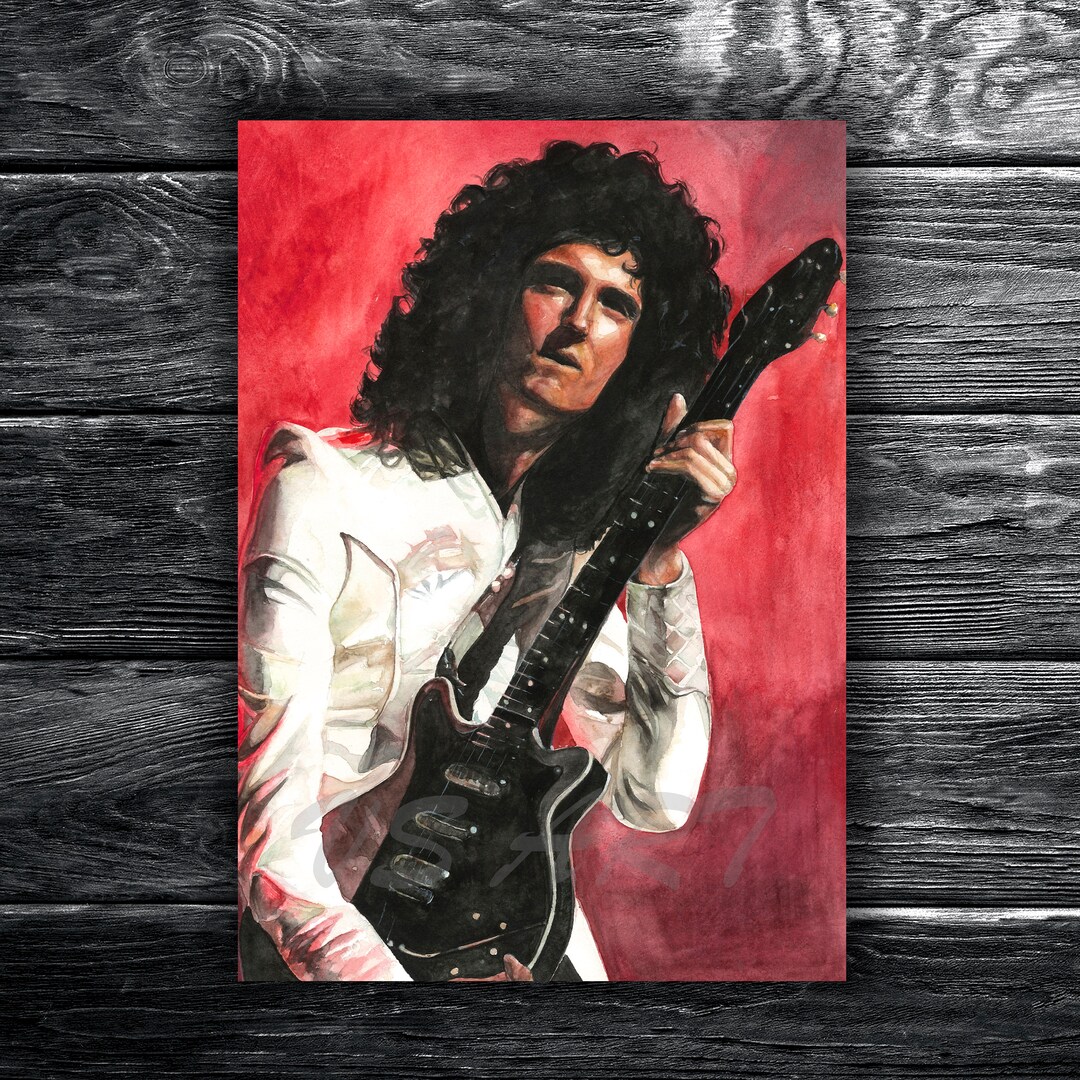Printable Art Watercolor Painting Instant Download Art Brian May - Etsy