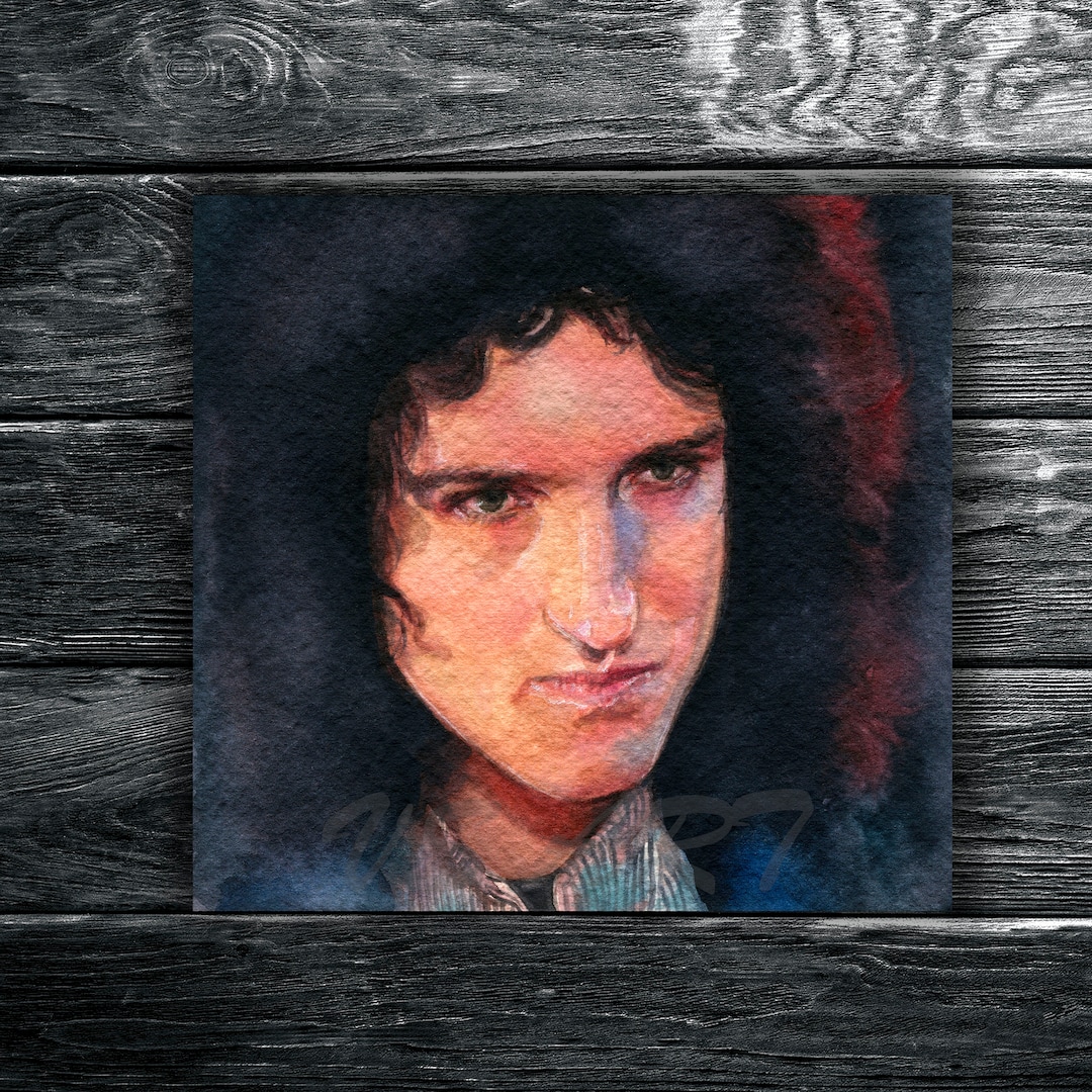 Printable Art Watercolor Painting Instant Download Art Brian May - Etsy