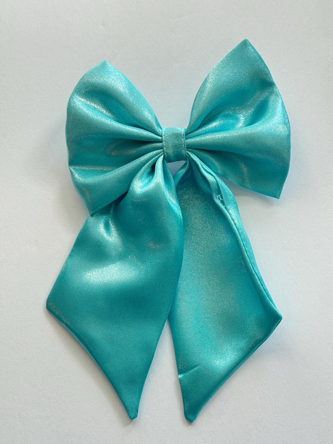 Teal Liquid Satin Hair Bow - Accesories Bows - Etsy