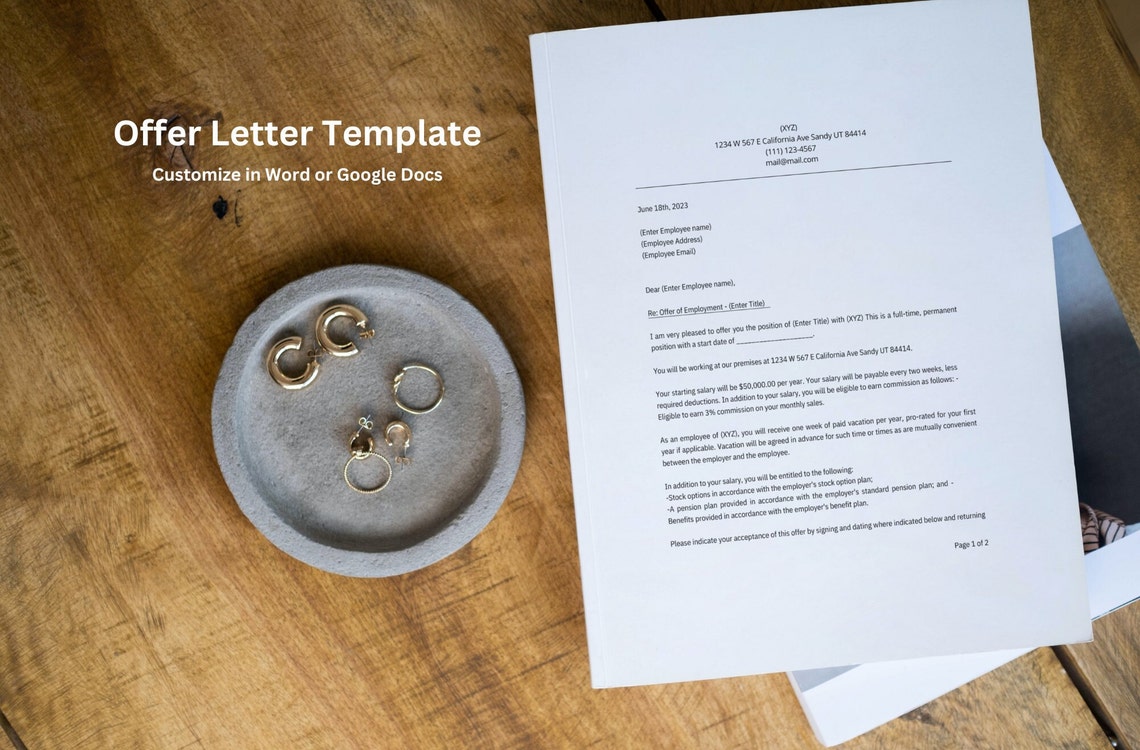 Professional Job Offer Letter Template Customize in Word or Google Docs ...