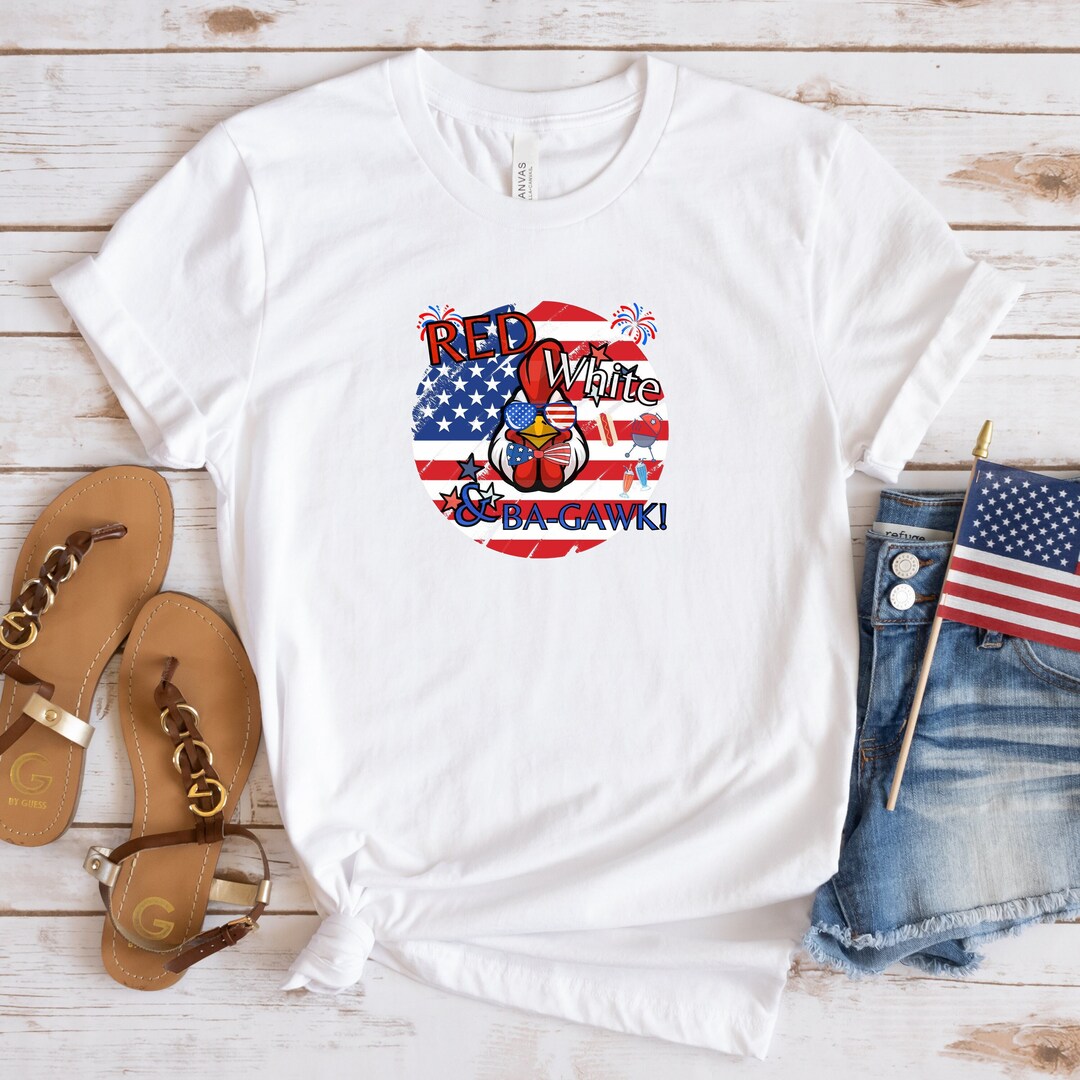 Red White and Ba-gawk T-shirt - Etsy