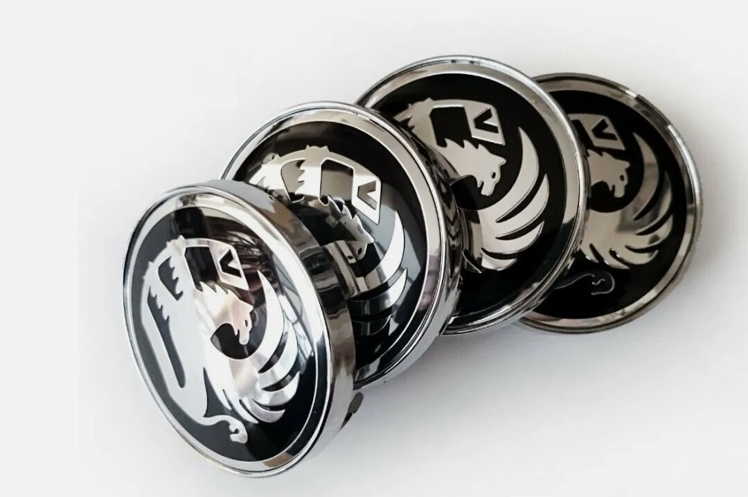 4 X Vauxhall Alloy Wheel Centre Hub Caps BLACK-CHROME 60mm Adam Corsa ...